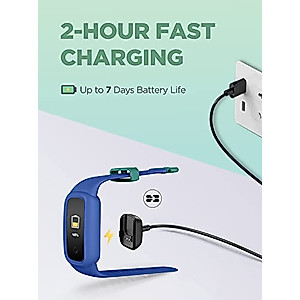 BIGGERFIVE Vigor 2 L Kids Fitness Tracker Watch for Boys Girls Ages 5-15, IP68 Waterproof, Activity Tracker, Pedometer, Heart Rate Sleep Monitor, Calorie Step Counter Watch, Blue