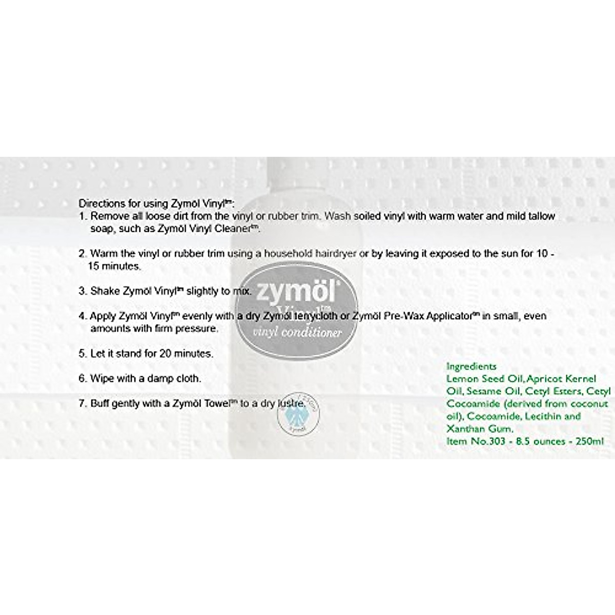 Zymol Vinyl Conditioner, 8 Ounces