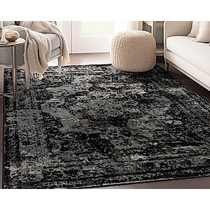 Well Woven Patras Black Vintage Oriental Medallion Area Rug 8x10 (7'10" x 9'10")