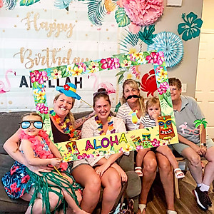24 PCS Aloha Party Photo Booth Props Hawaiian Party Photo Booth Props Aloha Party Photo Booth Frame Aloha Party Supplies Aloha Baby Shower Decoration Aloha Bridal Shower