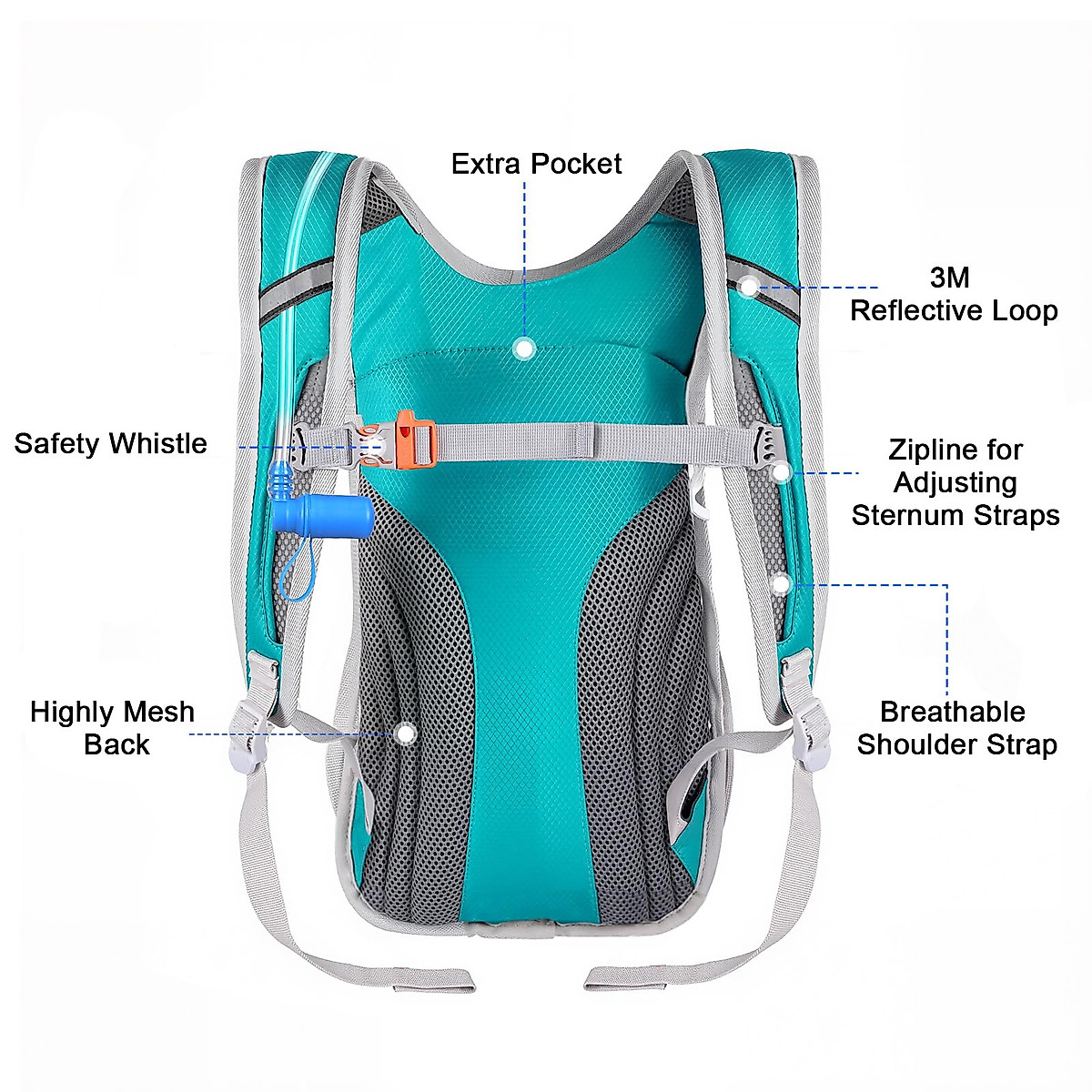 Hydration Pack,Hydration Backpack with 2L Hydration Bladder Lightweight Insulation Water Pack for Running Hiking Riding Camping Cycling Climbing Fits Men & Women
