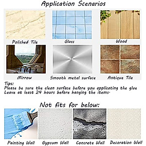 Broom Mop Stainless Wall Mount Holder with Mopping Cloth Hooks Self Adhesive Tape, Brush Broom Gripper Holds , Storage Racks & Organization Hooks for Your Home Kitchen Garage Garden Tool Rack 2 Pack