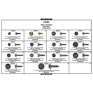 Disco Automotive 8681 Grey Replacement Hex Head Body Bolt Assortment