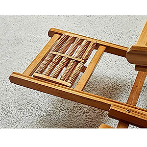 Lounge Chair, Zero Chair,Lounge Chairs,Wooden Folding Rocking Chair Balcony Bamboo Adjustable Back Chair with Headrest and Foot Massage Outdoor Sun Loungers Old Man Siesta Chair