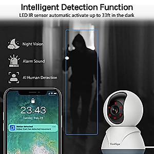 ViewHope Indoor Pet Security Camera - 2K WiFi Pet Camera, 2.4G & 5G Dual Band WiFi Indoor Security Camera 360, Pet Camera with Phone App, Dog Camera with Speaker, Indoor Cameras for Home Security