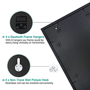 Bemaystar 2 Pack Diamond Art Painting Frames 16x20 - Pictures Frames Display 16x20in/40x50cm Photos without Mat or 14x18inch/35x45cm with Mat, Solid Wood Frame (Black)