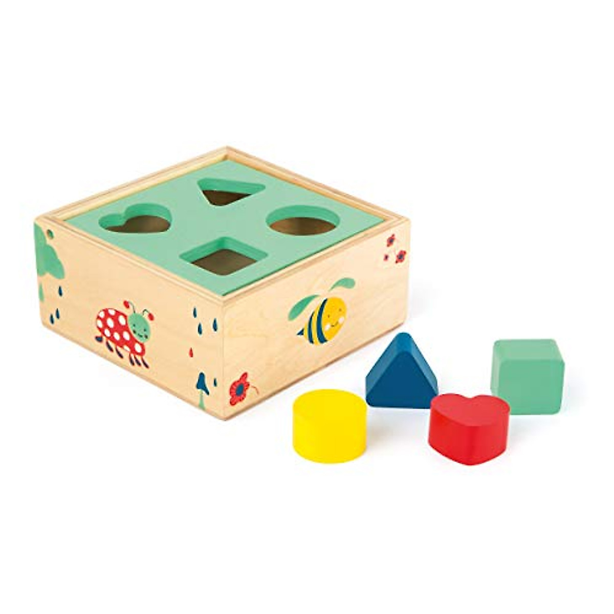 small foot wooden toys Small Foot Wooden Toys Shape-Fitting Activity Cube "Move it!" playset designed for children 12+ months, Multi (10944)