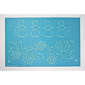 Hancy Creations Christmas Holiday Bundle, Pack of 3 Full Line Stencils, #40005 White Winter with Snowman Border, #60041 Christmas Star, #60042 Christmas Lights (40005, 60041, 60042)