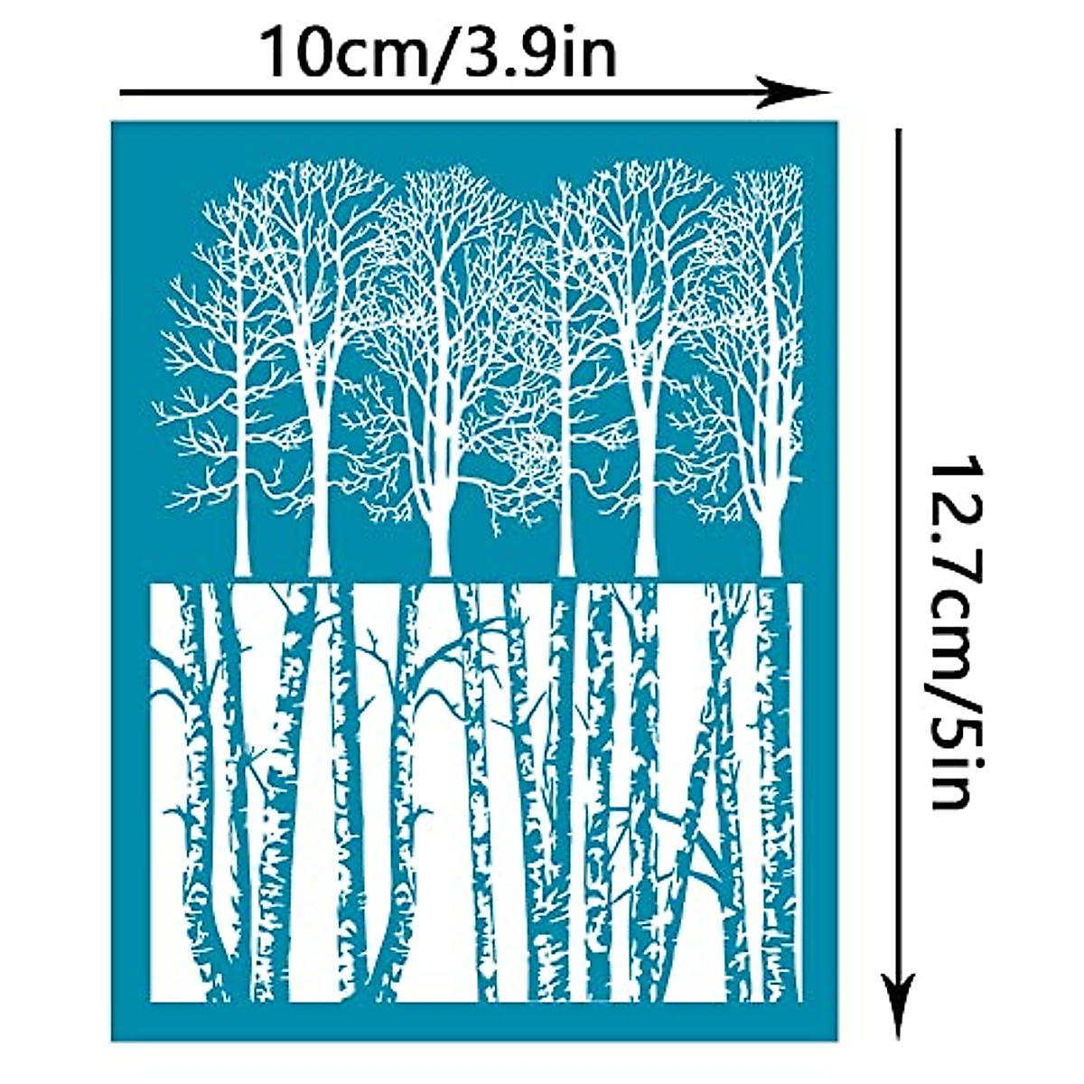 OLYCRAFT 4x5 Inch Clay Stencils Birch Tree Pattern Silk Screen Printing Stencils Forest Mesh Transfer Stencils Reusable Washable Mesh Stencil for Polymer Clay Jewelry Earrings Making