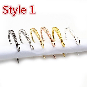 Kentuckiz 17X10Mm 20Pcs Rhodium Silver Gold Plated Earring Findings Earrings Clasps Hooks Fittings DIY Jewelry Making Accessories Earwire - (Color: Z6-23)