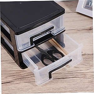 FOMIYES 2pcs storage shelves with drawers storage containers with drawers small storage drawers 6 tier stackable storage container plastic organizer makeup drawer office desk container box