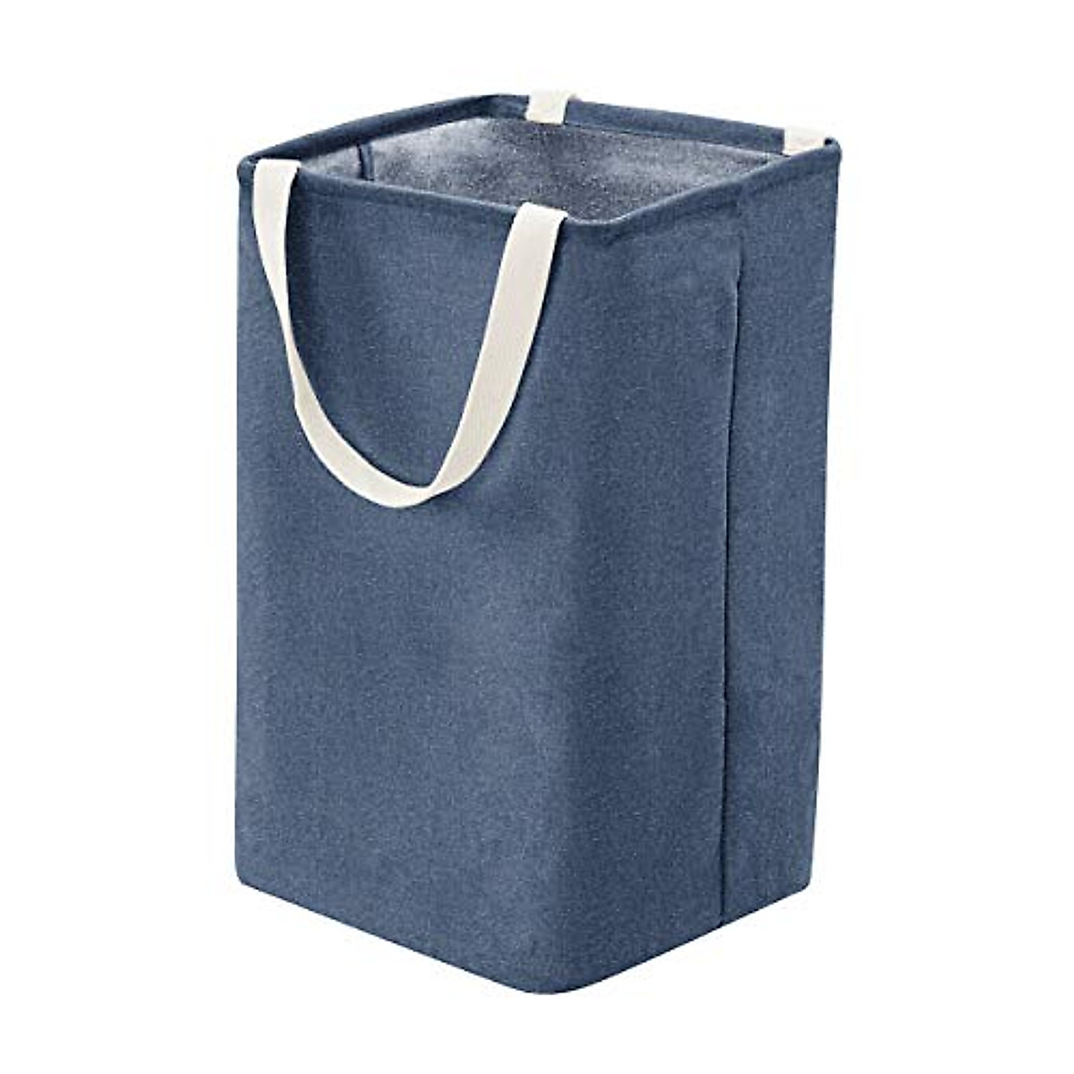 Amazon Basics Fabric Storage Bin Basket - Tall Cube, Navy Blue