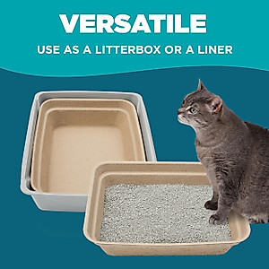 LumaKa Pets Disposable Litter Box: 5-Pack/Large - Disposable Litter Box for Cats, Rabbits, Guinea Pigs, or Travel - Extra Thick, Very Sturdy, Odor & Leak Resistant & Biodegradable
