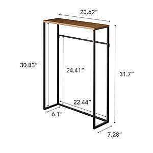 Yamazaki Home Modern Slim Console Table, Slim Narrow Accent Table for Entryway Or Living Room, Metal and Wood Skinny Hallway or Sofa Table Steel One Size Black