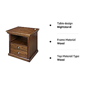 Casual Home Lincoln Nightstand Compartment, Concealment Furniture, Mocha