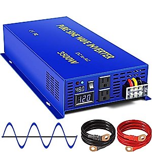 XYZ INVT 3500 Watt Pure Sine Wave Inverter 48V to 110V 120V AC Car Power Invert Surge 7000W Power Converter for Solar System.(3500W 48V 120V)
