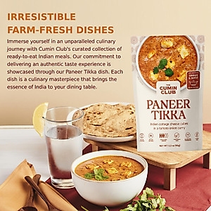 The Cumin Club Indian Ready to Eat Meals Pack of 5 |10 Servings - Paneer Tikka Masala, Sambar Idly, Pav Bhaji, Methi Matar Malai, Dal Tadka - Instant Food Just Add Hot Water, No Preservatives