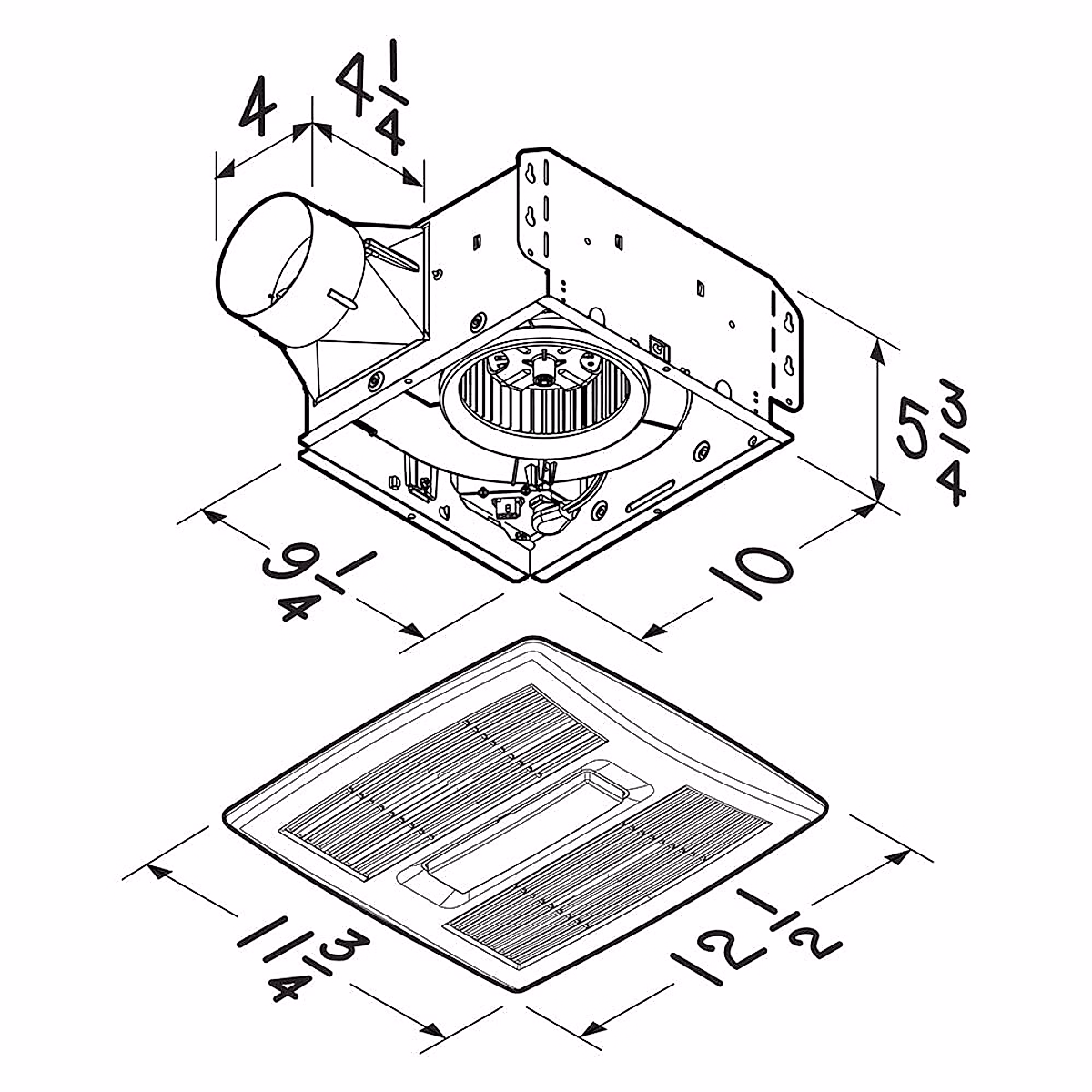 Broan-NuTone AE80L Invent Energy Star Qualified Single-Speed Ventilation Fan with LED Light, 80 CFM 0.8 Sones, White