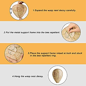 IMSEVEN Hanging Wasp Nest Decoy Deterrent - for Wasps Hornets Yellow Jackets - 5 Pack - Paper Decoy Effective Deterrent for Garden Outdoors, 5P