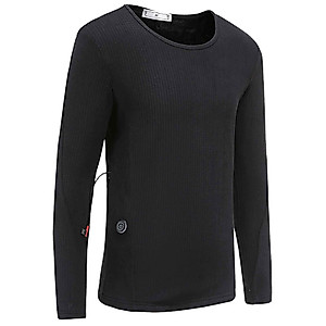 Unisex Adult USB Electric Heated Tops Tshirt Thermal Heat Zones Blouse Tees Long Sleeve Lightweight Heated Apparel