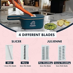 ModernConcept Mandoline Slicer Onion Slicer Vegetable Cutter Julienne Slicer Kitchen Master Handheld Mandoline Slicer Veggie Slicer with Container Vegetable Slicer with Container Food Slicer