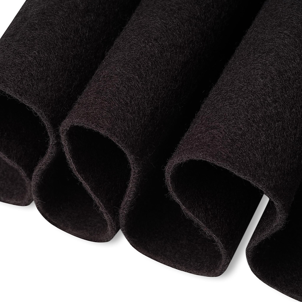 FabricLA Acrylic Felt Fabric - 72" Inch Wide 1.6mm Thick Non-Stiff Felt by The Yard - Use Felt Sheets for Sewing, Cushion, Padding, DIY Arts & Crafts - Black Fabric, 1 Yard