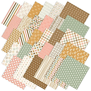 JarThenaAMCS 60Pcs Boho Cotton Fabric Bundles Boho Rainbow Heart Sun Fat Quarter Colorful Quilting Patchwork for DIY Handmade Sewing Crafting, 10 x 10 Inch