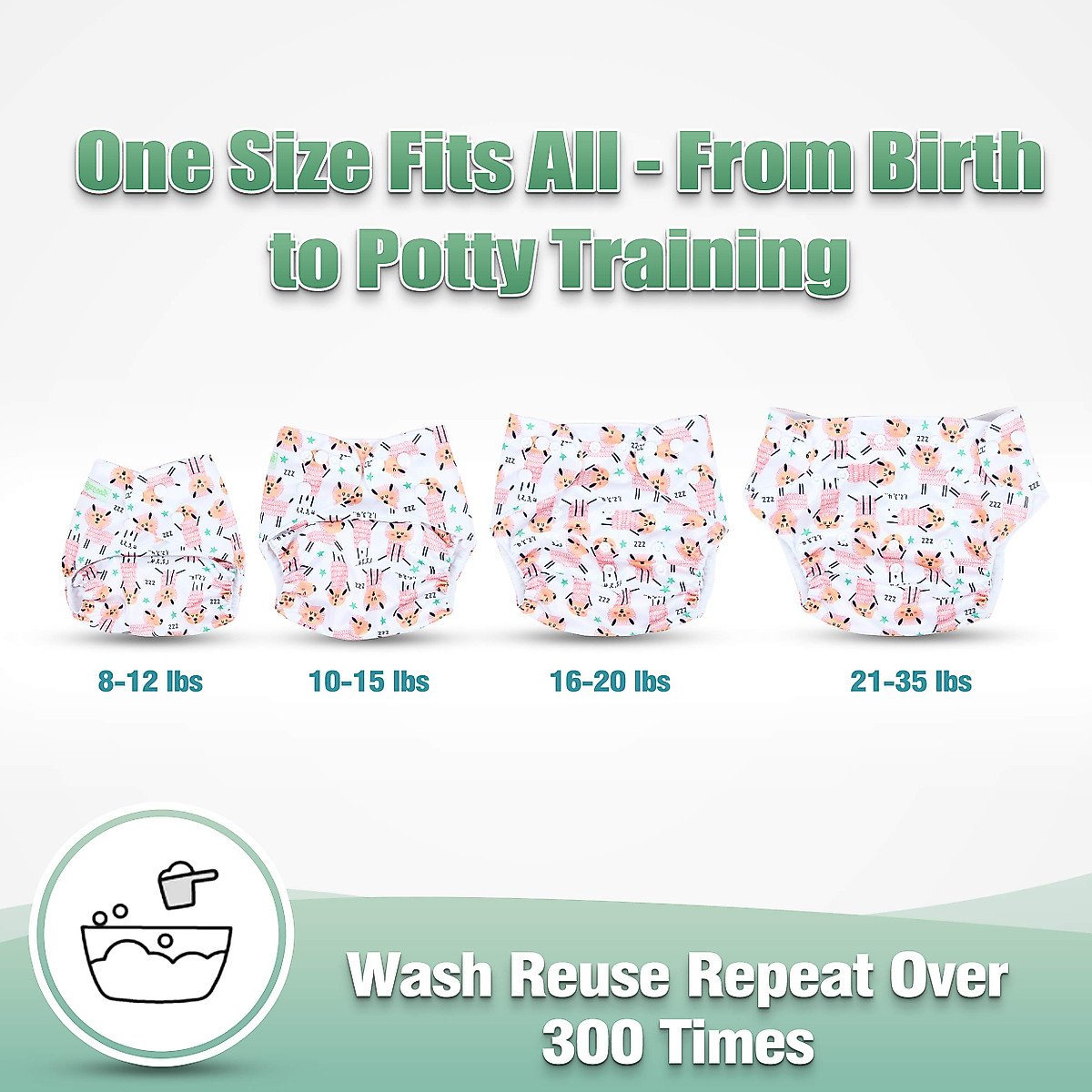 wegreeco Washable Reusable Baby Cloth Pocket Diapers Cool Animal Bundle with Diaper Liners and Cloth Diaper Bags