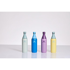 Stanley All Day Slim Bottle 20 oz | Leakproof Twist on Lid | Slim Design for Travel and Gym | Insulated Stainless Steel Water Bottle | BPA-Free | Azure