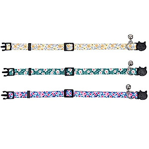 Lamphyface 3 Pack Cat Collar Floral with Bell Breakaway Adjustable Flower for Cats Kitten