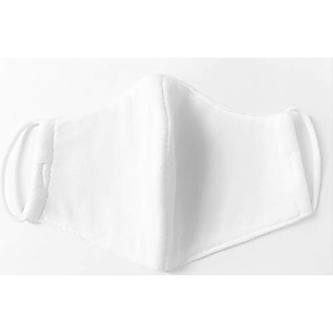 (5 Pack) Reusable and Washable Cotton 3 Layer Face Mask Adult - White