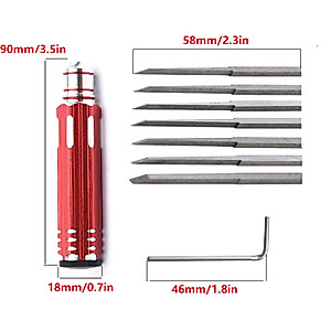 YoungRC Model Scriber Resin Carved Scribe Line panel line scriber Hobby Model Cutting Tool with 7 Blade 0.1/0.2/0.4/0.6/0.8/1.0/2.0mm for Gundam Model
