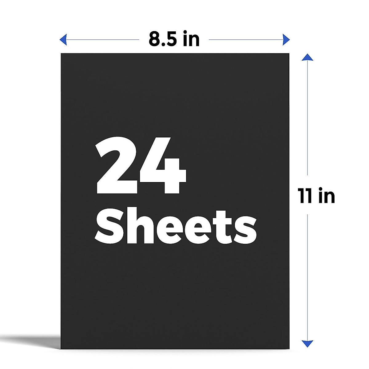 CreGear 24 Sheets Black Cardstock 8.5 x 11, Black Cardstock Paper 250gsm/92lb Thick Cardstock, Black Card Stock Construction Paper for Christmas Crafts, Scrapbooking, Card Making, Menus, Invitations