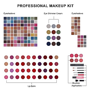 Hot Sugar 182 Colors Full Makeup Kit for Women Teen Girls All-in-One Cosmetic Set Birthday Holiday Gift (BLACK)