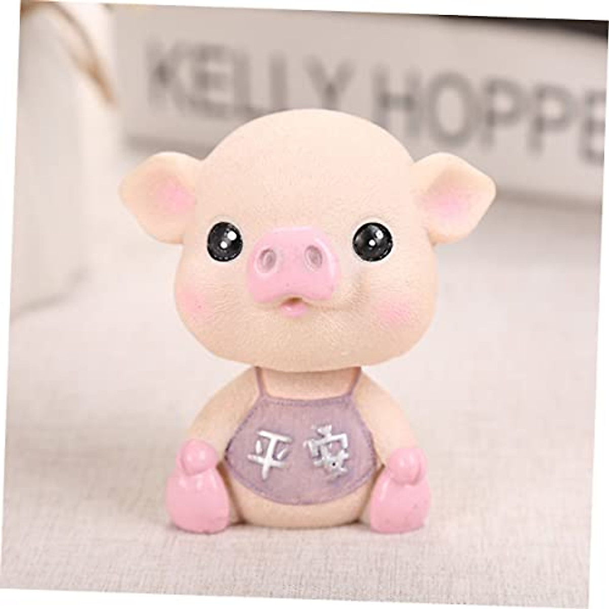 Veemoon 1pc Car Decoration Automotivearts & Crafts Pig Sculpture Car Dashboard Doll Bobble Head Cake Resin