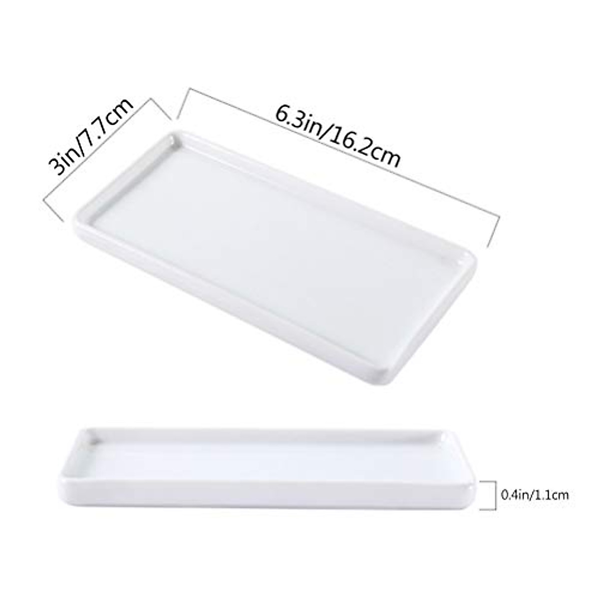 TOPBATHY 2 Pcs Kitchen Dresser Bathroom Vanity Tray Ceramic Bathroom Tray Plate Jewelry Holder for Hand Towel