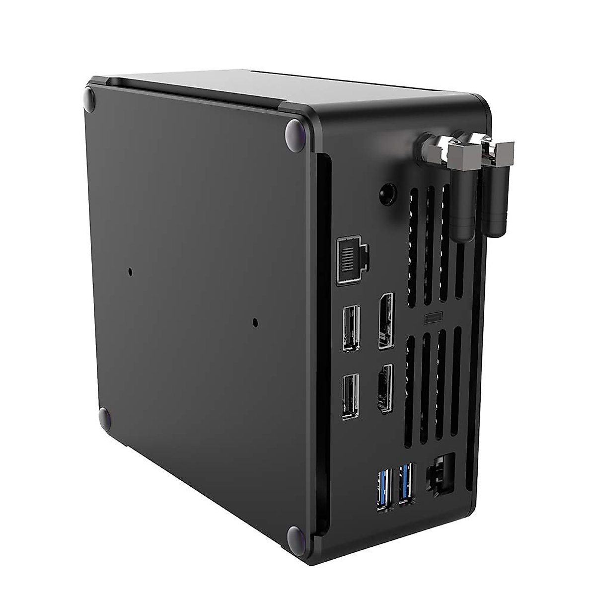 HUNSN 4K Mini PC, HTPC, NUC, Small Server, Support Proxmox, Vmware, ESXI, KODI, Intel XEON E-2176M, BY02, DP, HDMI, Type-C, 2 x LAN, Barebone, NO RAM, NO Storage, NO System