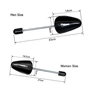 Bamboopack 2 Pairs Practical Adjustable Length Men Shoe Tree Stretcher Shoe Boot Shoe Shaper Support Holder(Black)