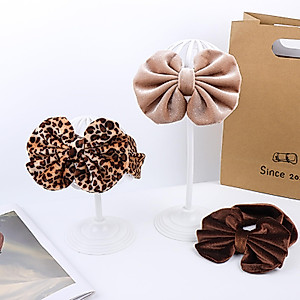 YanJie Hairband - Soft Velvet Baby Headbands with Big Bows, Leopard Color, Handmade for Baby Girls from Newborn to Toddler