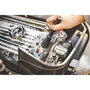 Detail Factory - Natural Boar's Hair Detailing Brush Combo Kit - Heavy Cleaning Action for Small Spaces, Engine Bays, Exterior Detailing, One Long Handle + One Short Handle, Black on Black (2-Pack)