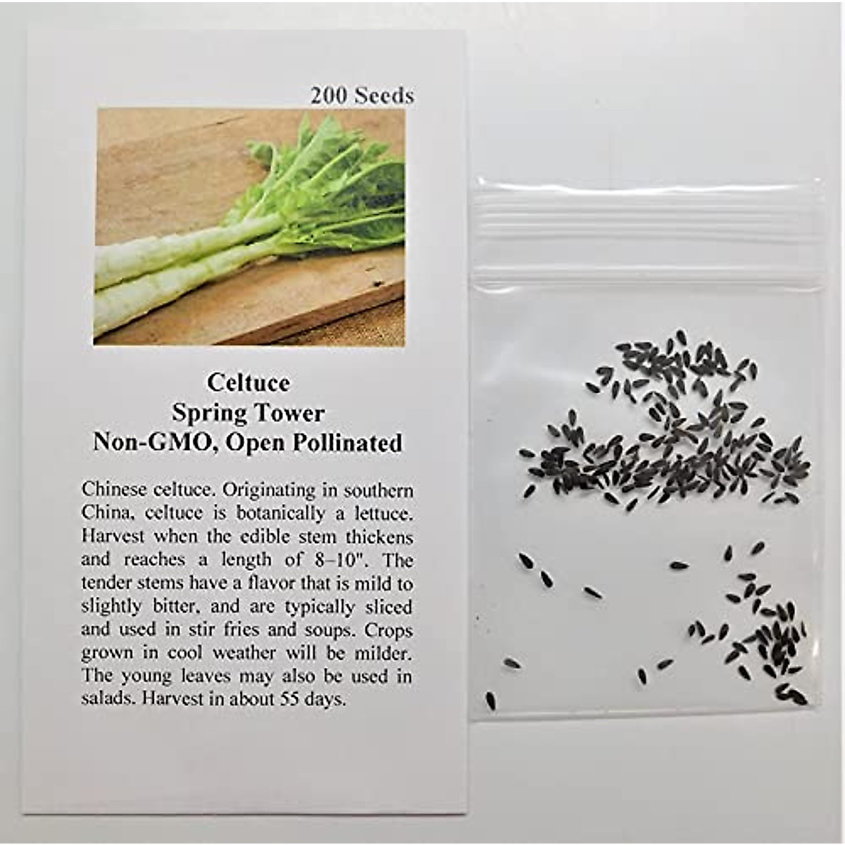 David's Garden Seeds Celtuce Spring Tower FBA-3272 (Green) 100 Non-GMO, Heirloom Seeds