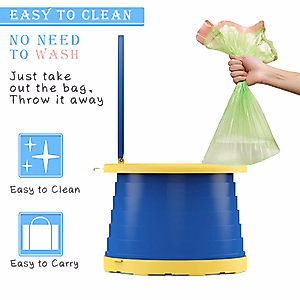 Portable Potty Seat, Toddler Folding Training Toilet Chair Kids Travel Foldable Potty Indoor Outdoor with Storage Travel Bag Blue