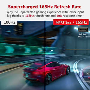 Z-Edge 32 inch Curved Gaming Monitor, 16:9 QHD 2K 2560x1440 165/144Hz 1ms Frameless LED Gaming Monitor, AMD Freesync Premium Display Port HDMI Built-in Speakers