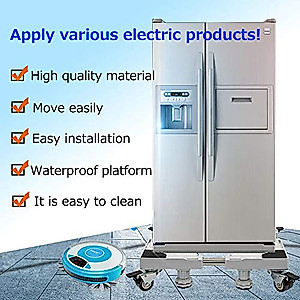 Multi-Functional Furniture Dolly Roller Base Adjustable Movable Base Refrigerator Stand for Washing Machine Refrigerator and Dryer (4 feet 8wheels)