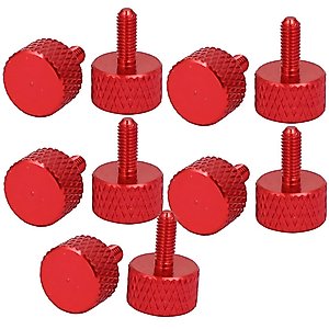 Aexit Computer PC Cleaning & Repair Graphics Card Fully Threaded Knurled Thumb Screws Wine Red Computer Screws M3x8mm 10pcs