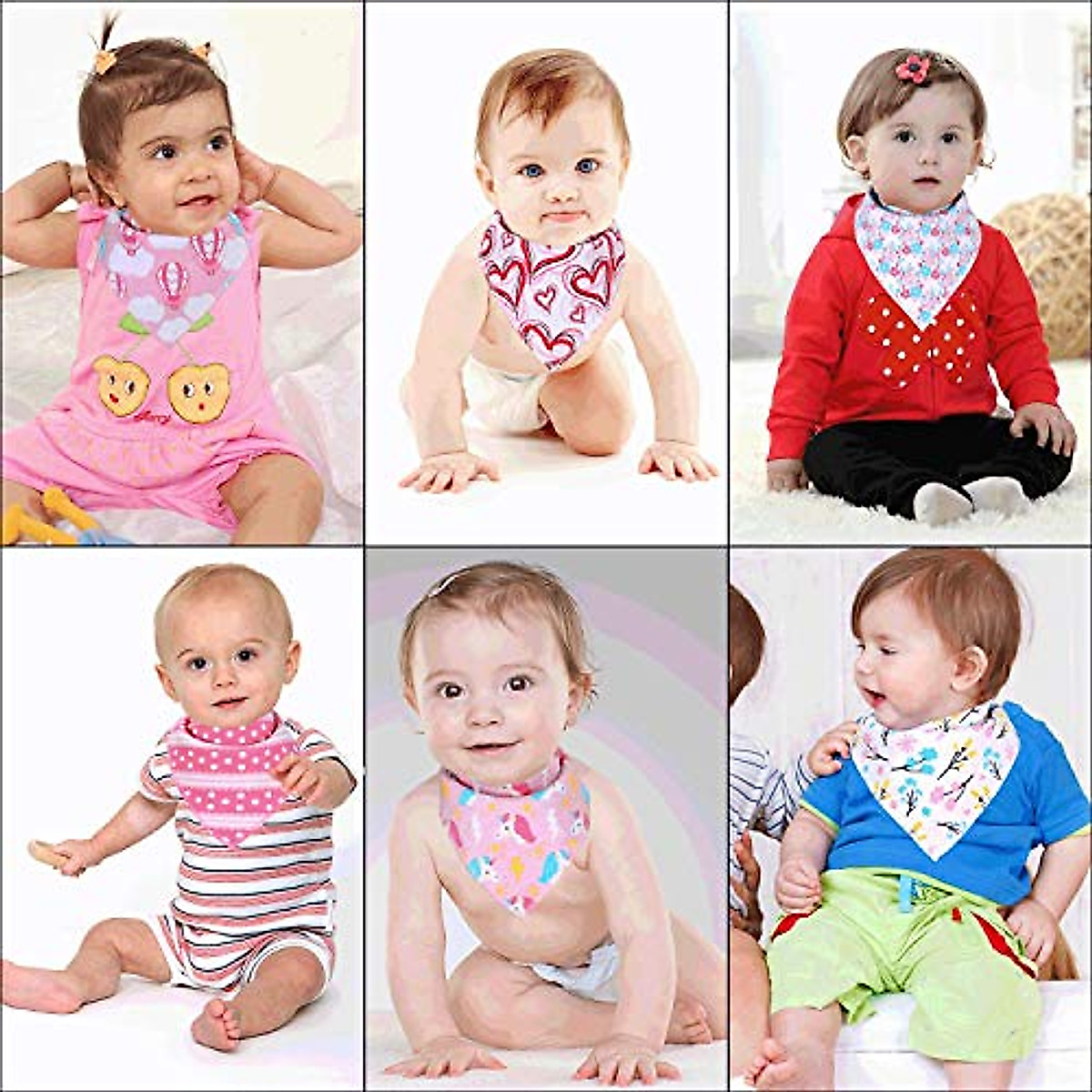 Maiwa Girls Baby Bandana Drool Bibs for Drooling Teething Feeding for 10 pack
