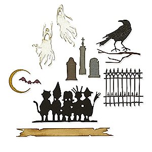 Sizzix Thinlits Die Set 11PK Vault Series: Halloween 2021 by Tim Holtz, 665563, One Size, Multicolor