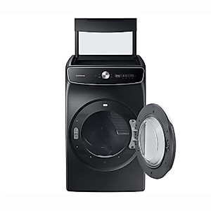 SAMSUNG 7.5 Cu. Ft. Smart Dial Electric Dryer with FlexDry, Dry 2 Loads in 1 Large Capacity Machine, Super Speed 30 Minute Clothes Drying Cycle, WiFi Connected Control, DVE60A9900V/A3, Brushed Black