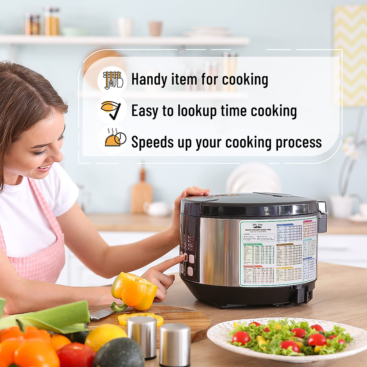 Mr. Pen- Pressure Cooker Cheat Sheet Magnet Set, Instant Pressure Cooker Times, Magnetic Pressure Cooker Cheat Sheet, Instant Cheat Sheet, Cheat Sheet Magnets, Magnet Cheat Sheet