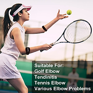 supregear Tennis Elbow Brace (2-Pack), Adjustable Elbow Support with Compression Gel Pad - Relieve Golf Elbow, Tendinitis and Joint Pain, Great for Tennis, Golf, Volleyball and Other Sports, Red